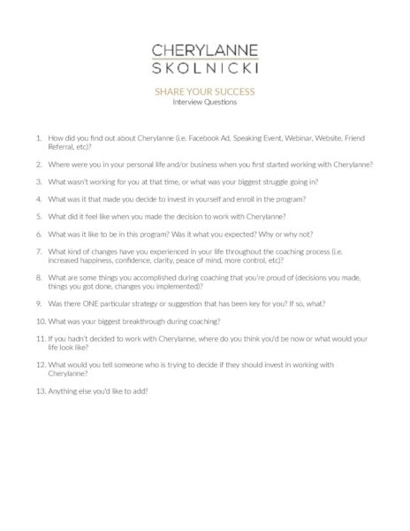 Share Your Success - Questions - Brilliant Balance